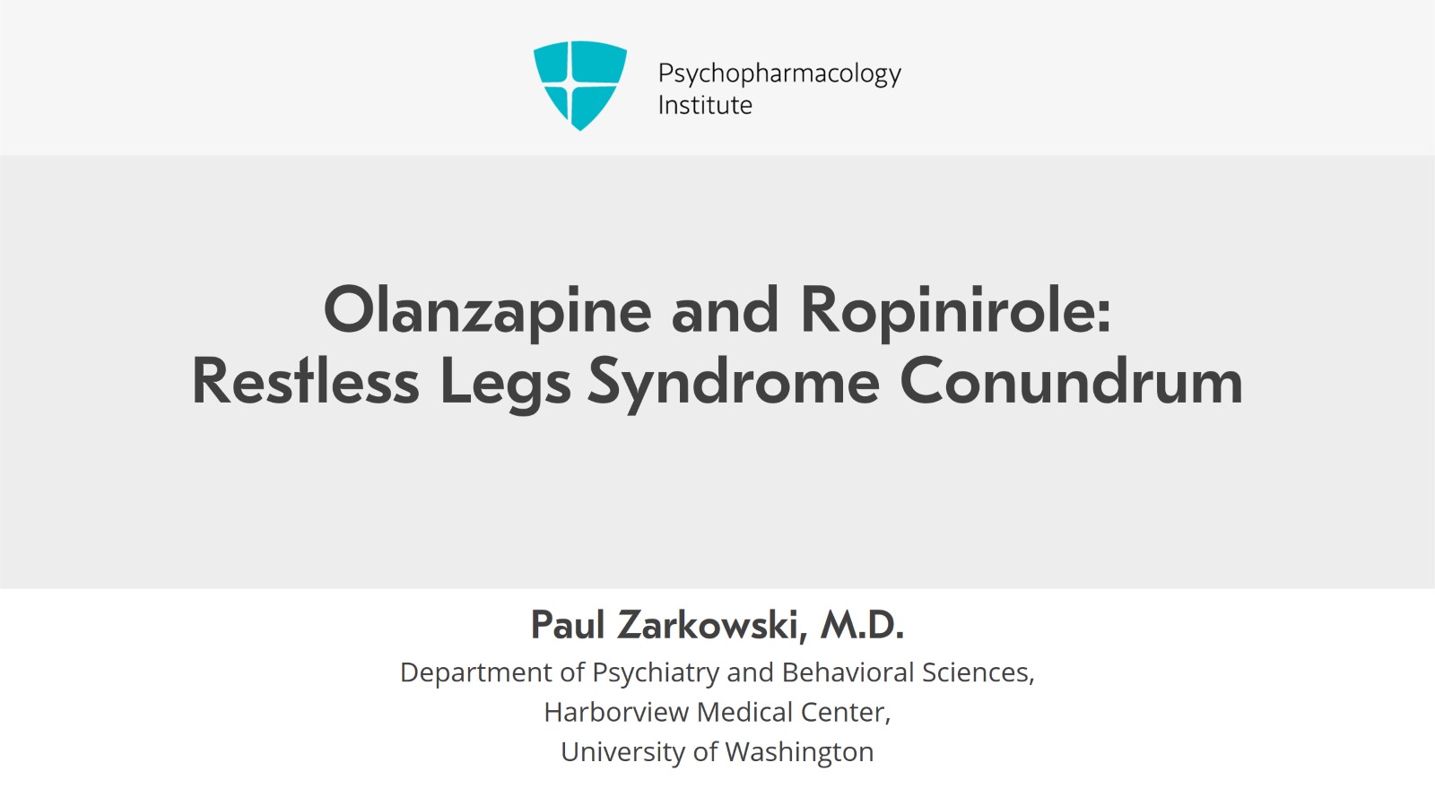 Olanzapine and Ropinirole: Restless Legs Syndrome Conundrum ...